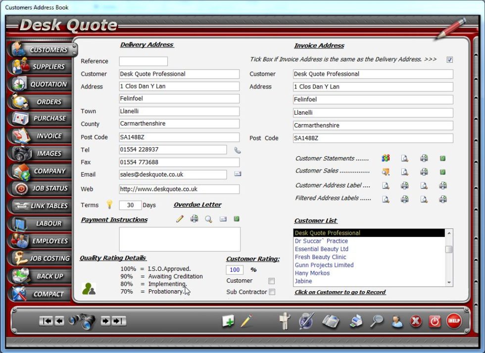 Your First Quotation - Desk Quote Professional